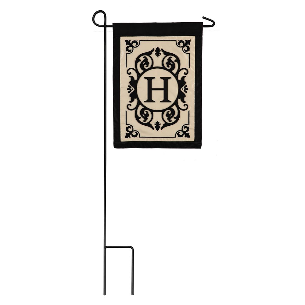 Evergreen Enterprises Cambridge Monogram Letter H Applique Garden Flag
