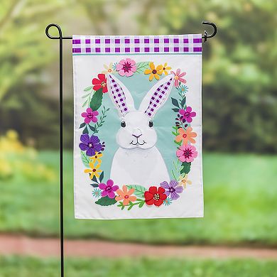 Evergreen Enterprises Gingham Bunny Applique Garden Flag