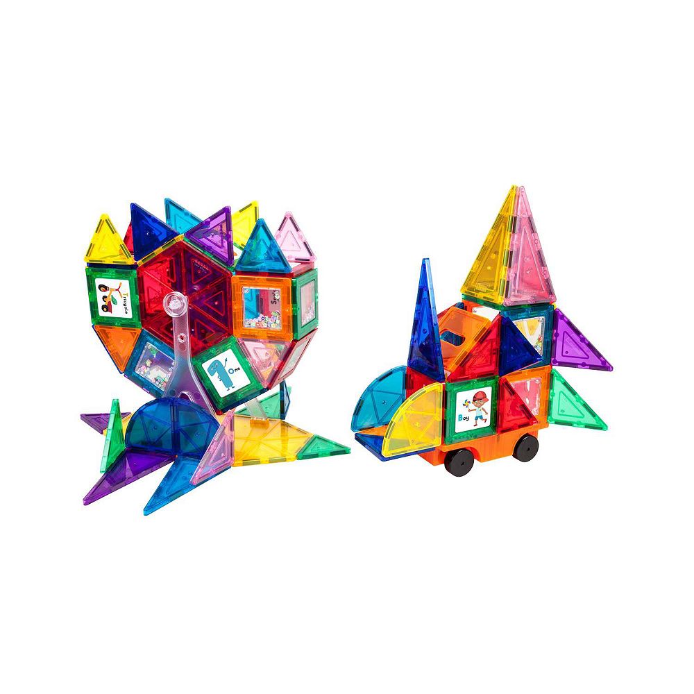 PICASSO-TILES 120 PC Magnetic Tiles, Magnetic Building Blocks for Kids ...