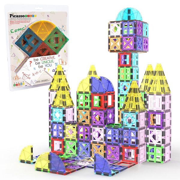 PicassoTiles 36 Piece STEM Toy Magnetic Tiles, Building Blocks for Kids ...
