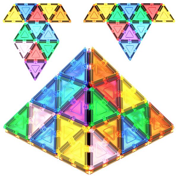 PicassoTiles 12 PC Magnetic Tiles, Magnetic Building Blocks for Kids ...