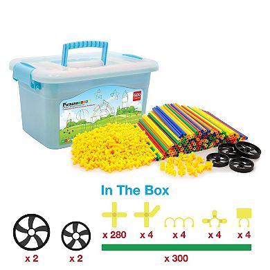 PicassoTiles 600 PC Straw Kit, Construction Building Set, STEM Learning ...