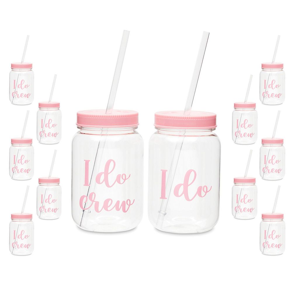 12 Pack "i Do Crew" Bachelorette Party Cups With Lids, Bridal Shower ...