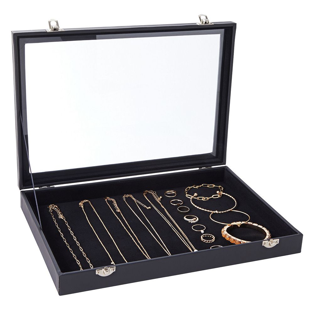 Small Velvet Jewelry Display Box Case for Rings, Bracelets, Necklaces ...