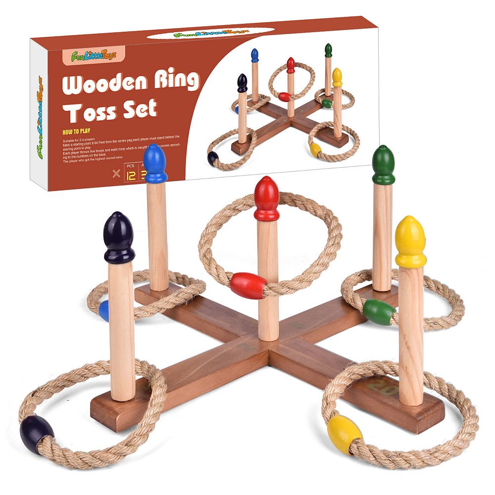 Wooden Ring Toss Set