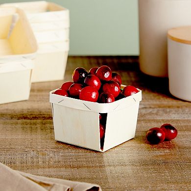 10 Pack 1-pint Wooden Berry Baskets For Picking Fruit Or Arts And ...