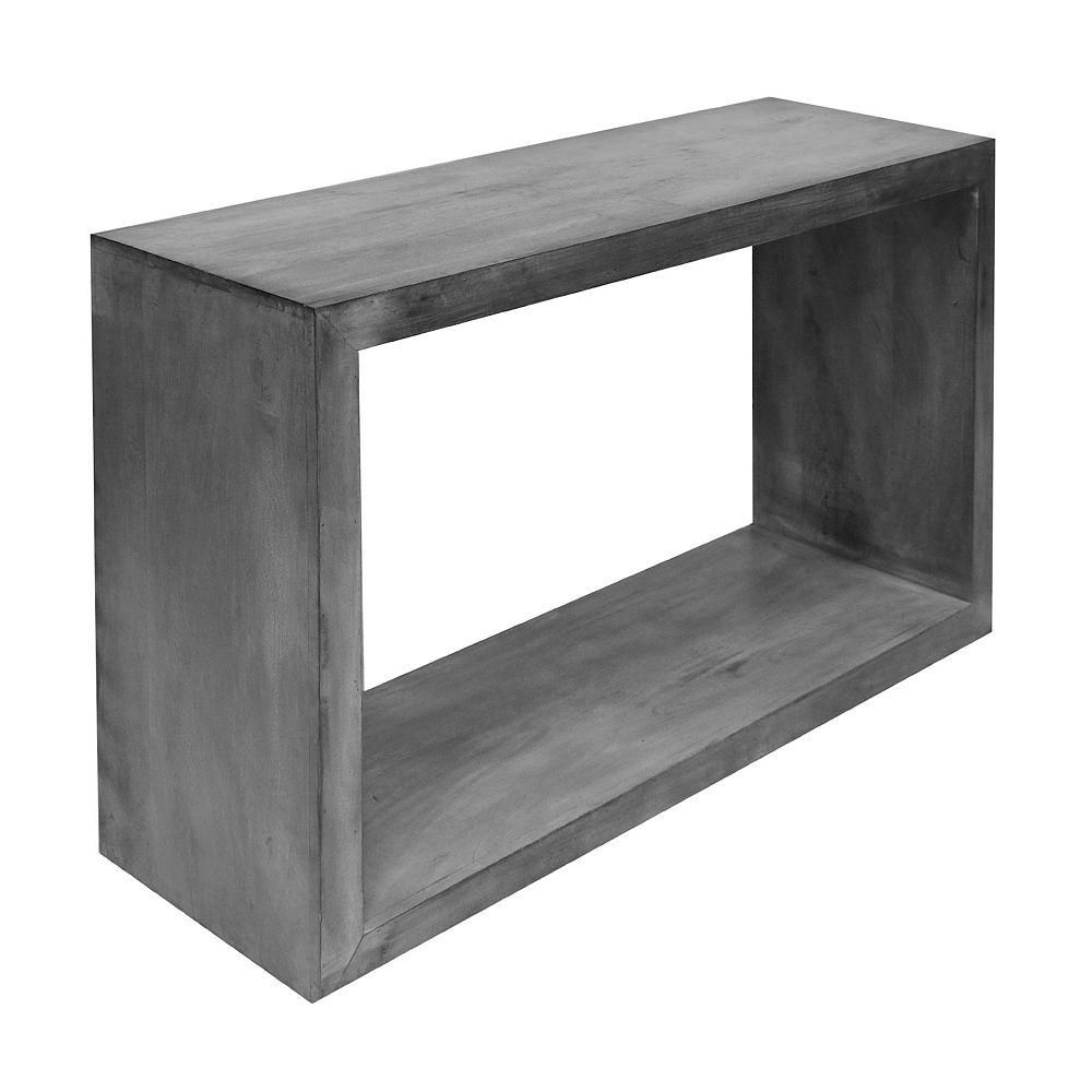 Keli 52 Inch Cube Shape Wooden Console Table With Open Bottom Shelf ...