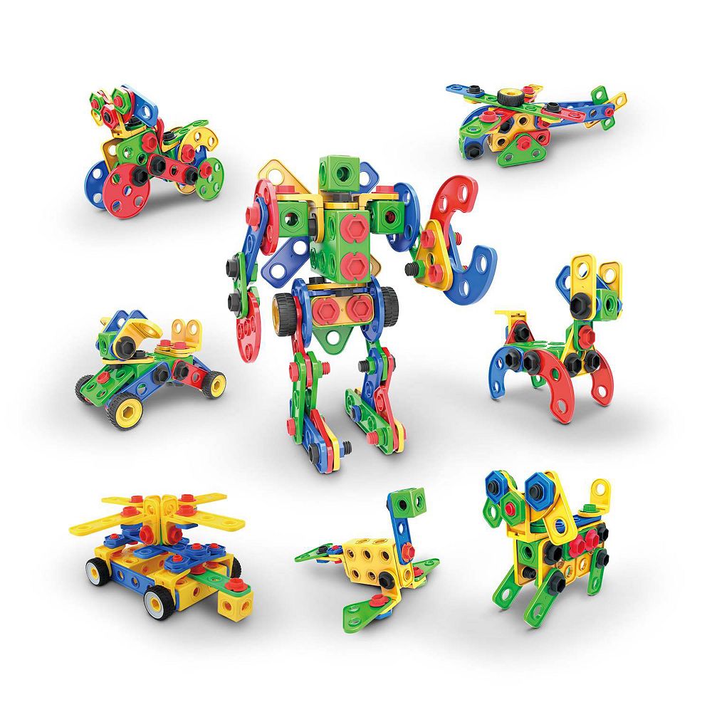 Picassotiles 152 PC Construction Building Engineering Set, STEM Toy ...
