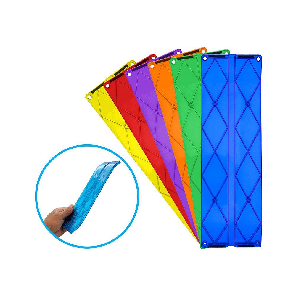 PicassoTiles 6 PC Race Track Ramp, Race Track, Magnetic Tiles, Magnetic ...