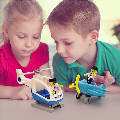 PicassoTiles 4 PC Pilot, Helicopter, Airplane Set, Magnetic Tiles ...