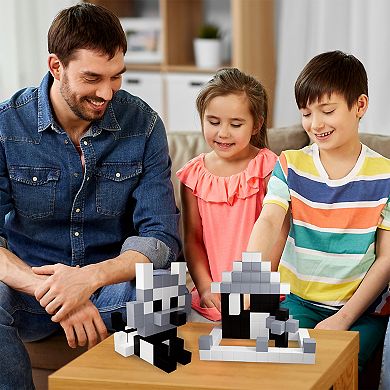 PICASSO-TILES 101 PC Magnetic Blocks, Black and White, Magnetic ...