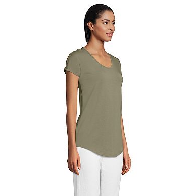 Petite Size Lands' End Lightweight U-Neck Tee
