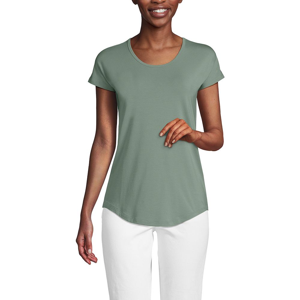 Petite Size Lands' End Lightweight U-Neck Tee