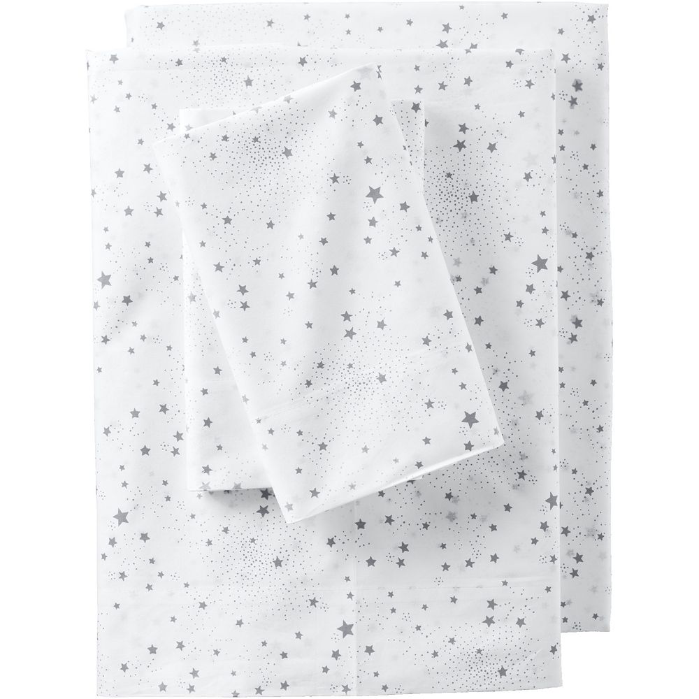 Lands' End Kids 180 Thread Count Cotton Percale Printed Sheet Set or ...