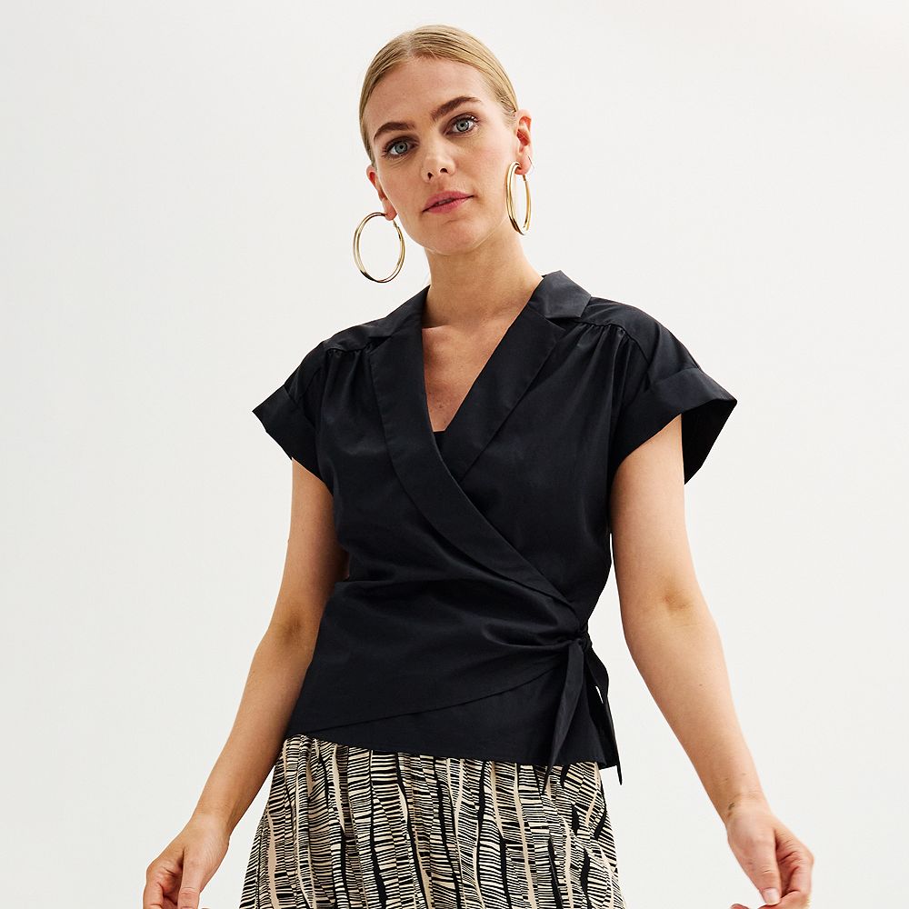 Women's Nine West Structured Utility Wrap Shirt