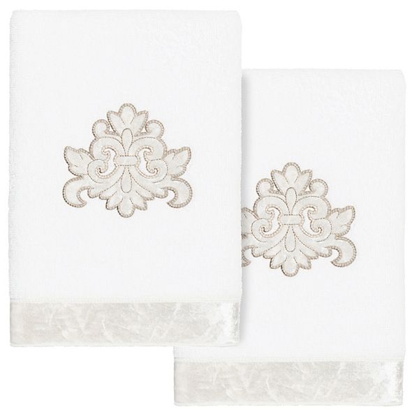 Linum Home Textiles Turkish Cotton May 2-piece Embellished Hand Towel Set