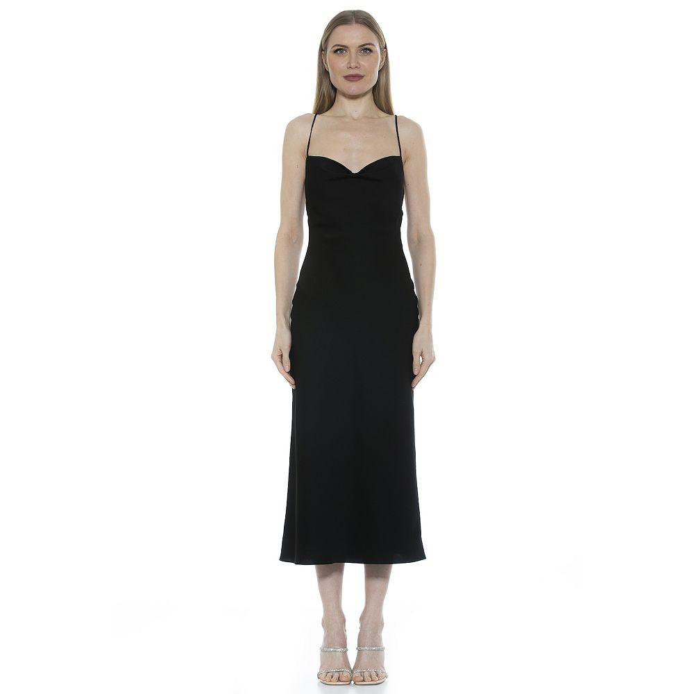 Women's ALEXIA ADMOR Dionne Draped Midi Slip Dress