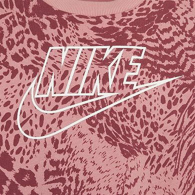 Baby & Toddler Girl Nike Swoosh Leopard Print Sweatshirt & Leggings Set