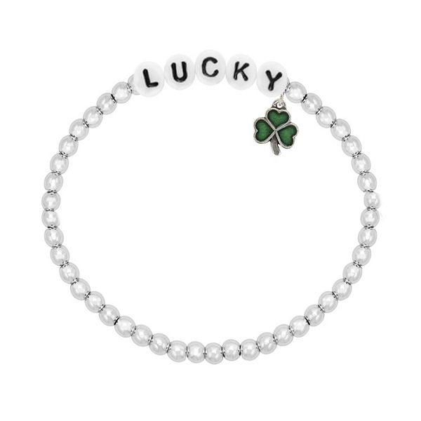Luca + Danni "Lucky" Shamrock Charm Stretch Bracelet