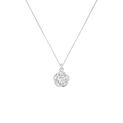 Primrose Sterling Silver Cubic Zirconia Love Knot Pendant Necklace Women s Size 18