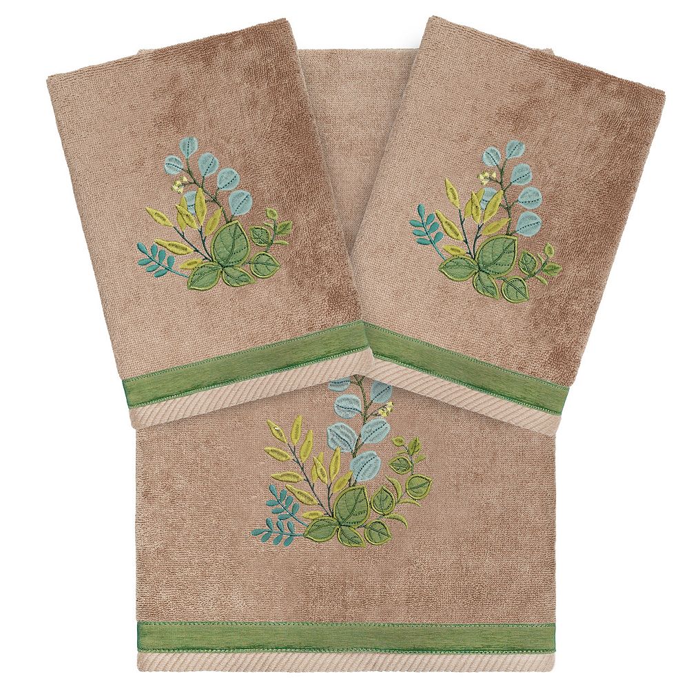 Linum Home Textiles Turkish Cotton Botanica 3-piece Embellished Hand ...
