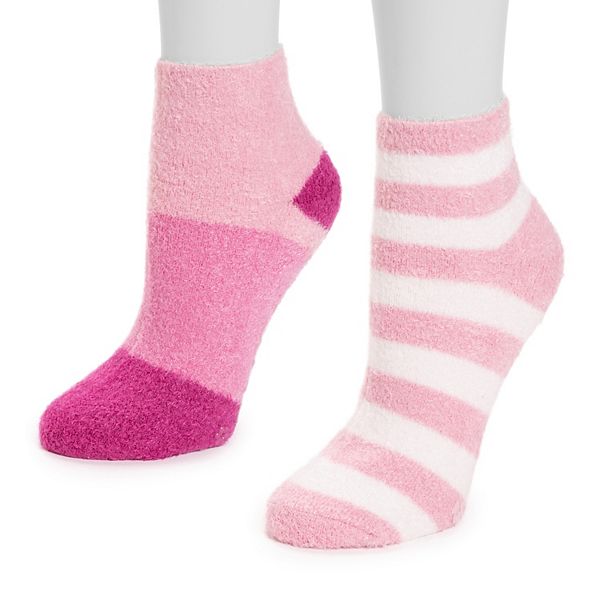 Women's MUK LUKS 2-Pair Fuzzy Aloe Crew Socks