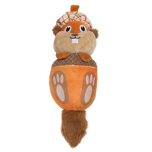 Woof Acorn Squirrel Plush Squeaker Dog Toy