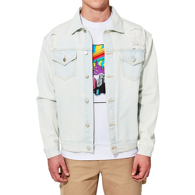 EAN 7332939830094 - WeSC Men's Bleached Deconstructed Denim Trucker ...