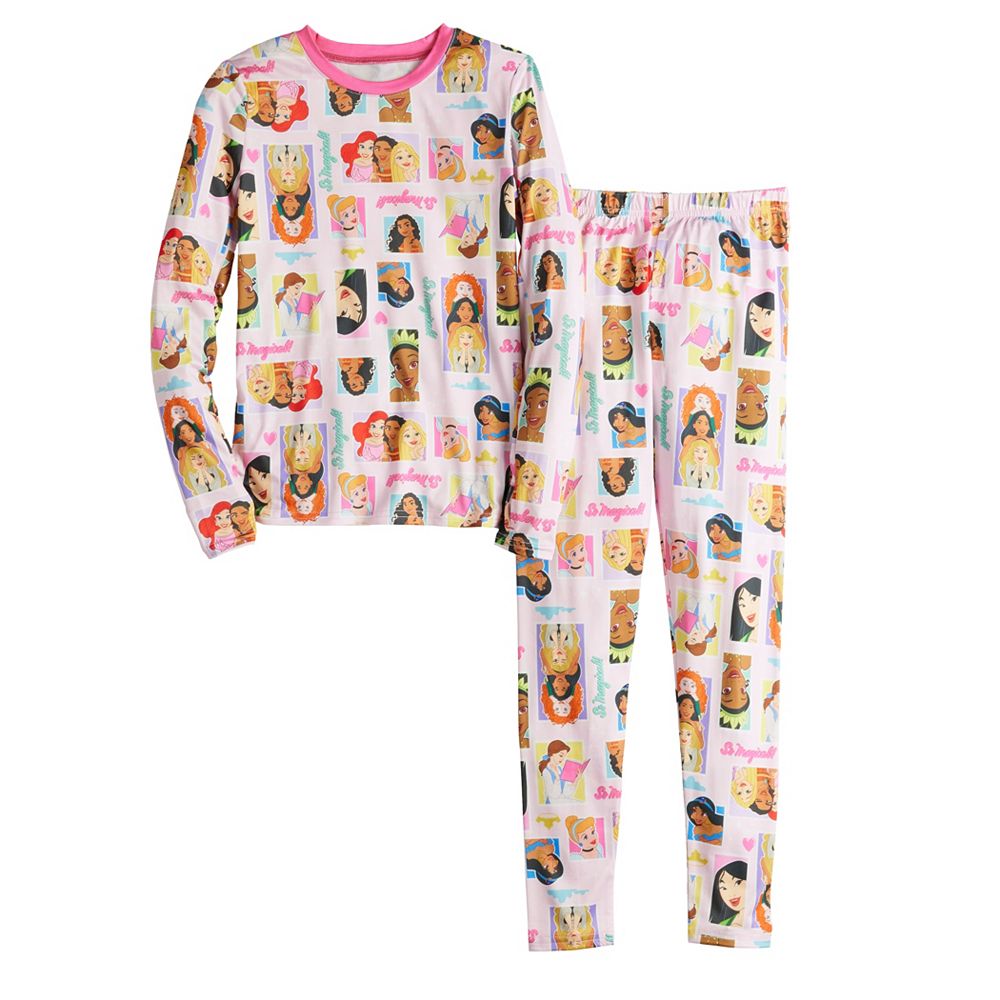 Girls 4-16 Disney Princess Cuddl Duds® Stretch Poly 2-Piece. Base Layer Set