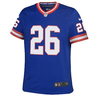 Youth Nike Saquon Barkley Royal New York Giants Classic Player Game Jersey