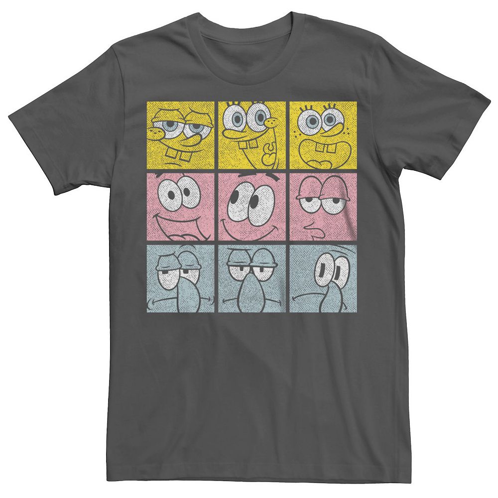 Men's Sponge Bob Patrick Squidward Expressions Tee