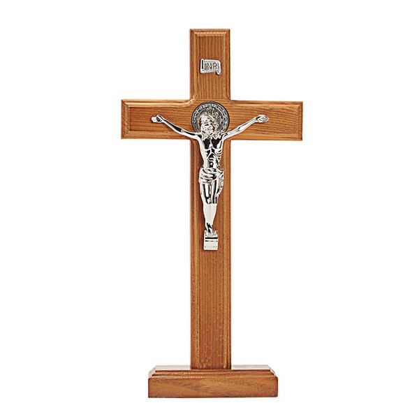Wooden Crucifix Table Top Cross with Base for Religious Home ...