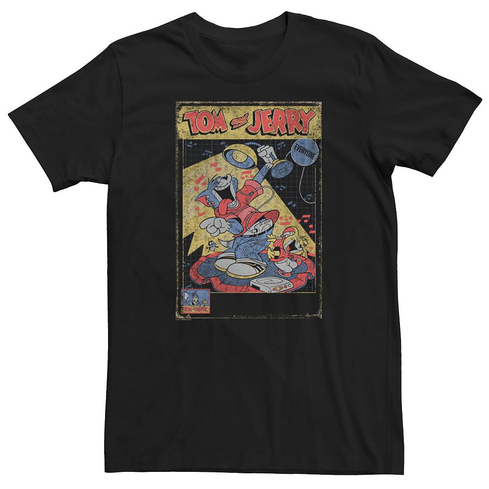 Big & Tall Tom And Jerry Everyone Retro Cartoon VHS Box Tee