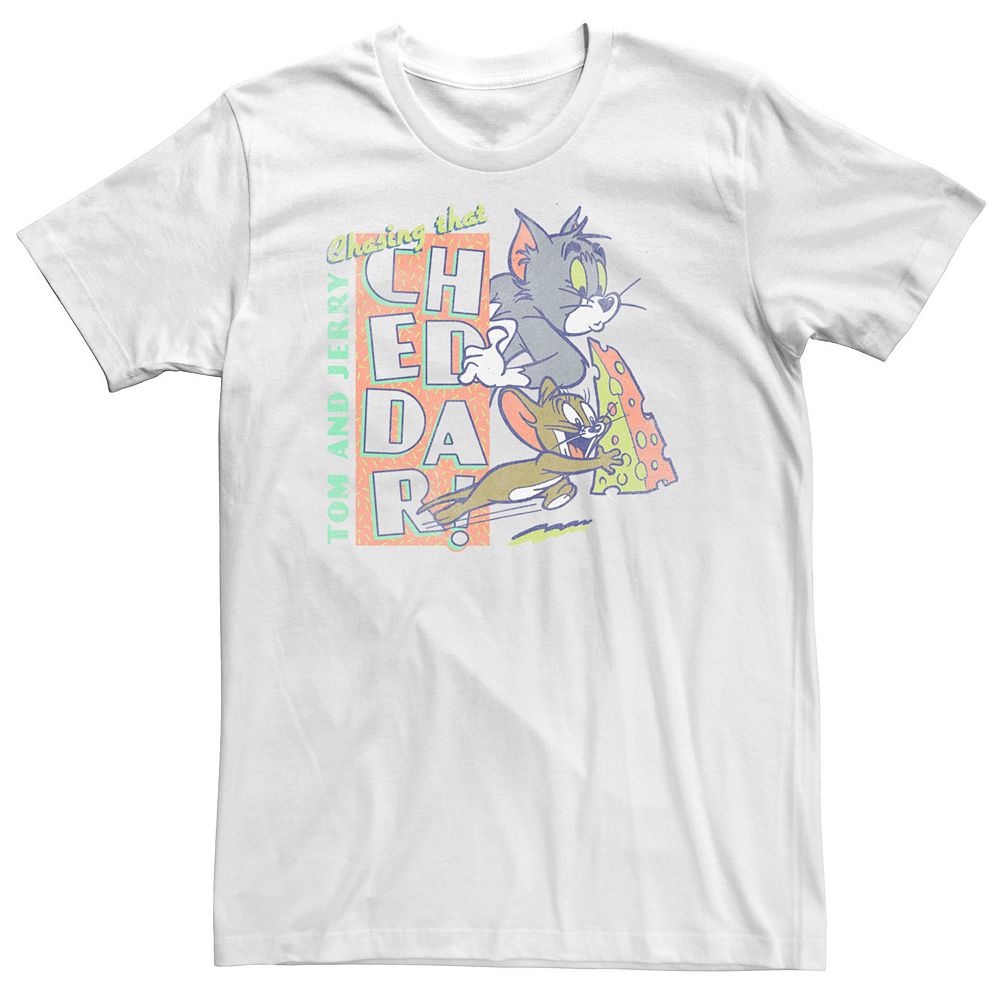 Big & Tall Tom And Jerry Chasing That Cheddar Cheese Tee