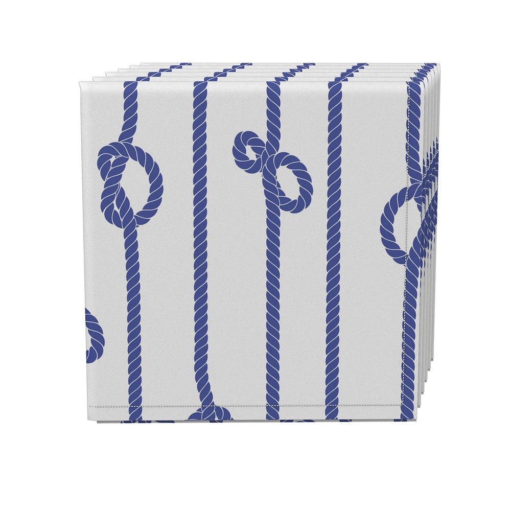 Napkin Set of 4, 100% Cotton, 20x20", Vertical Rope Knot Stripe