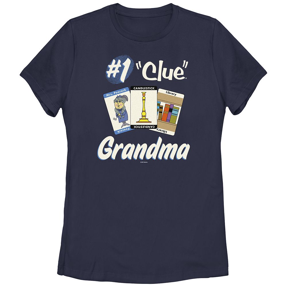 Juniors' Hasbro #1 Clue Grandma Graphic Tee
