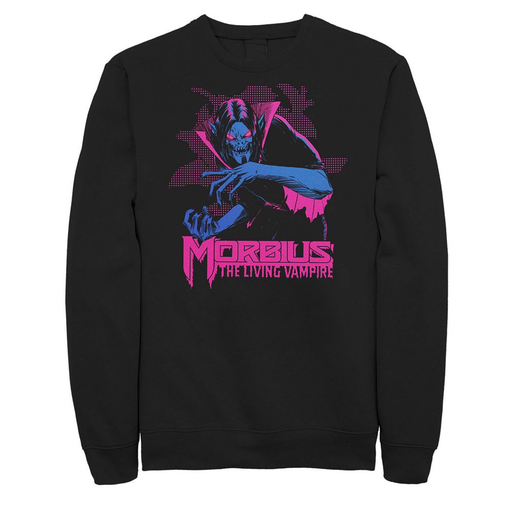 Big & Tall Marvel Morbius The Living Vampire Neon Comic Portrait Sweatshirt