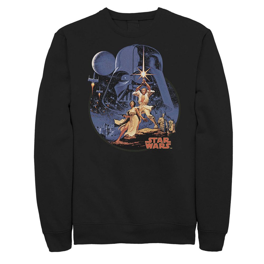 Big & Tall Star Wars Episode 4 A New Hope Retro Poster Sweatshirt