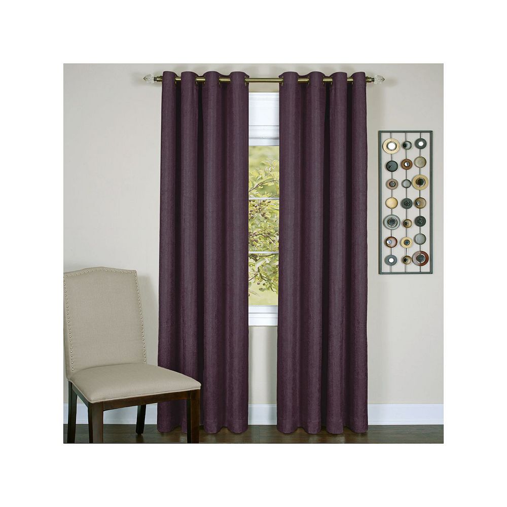 Kate Aurora Vesper Room Darkening Grommet Top Crinkled Satin Lined ...