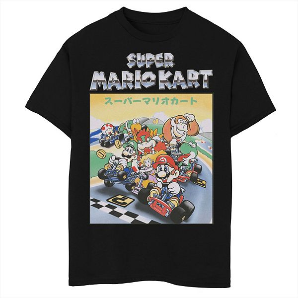 Boys 8-20 Super Mario Kart Finish Line Race Graphic Tee