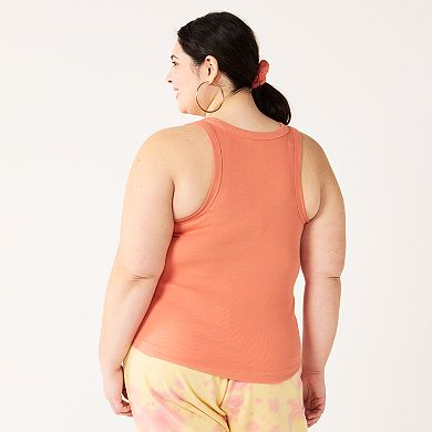 Juniors' Plus Size SO® High Neck Ribbed Tank Top