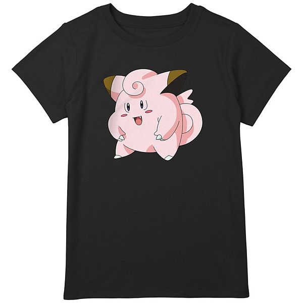 Girls Pokemon Happy Pink Clefairy Profile Plus Graphic Tee