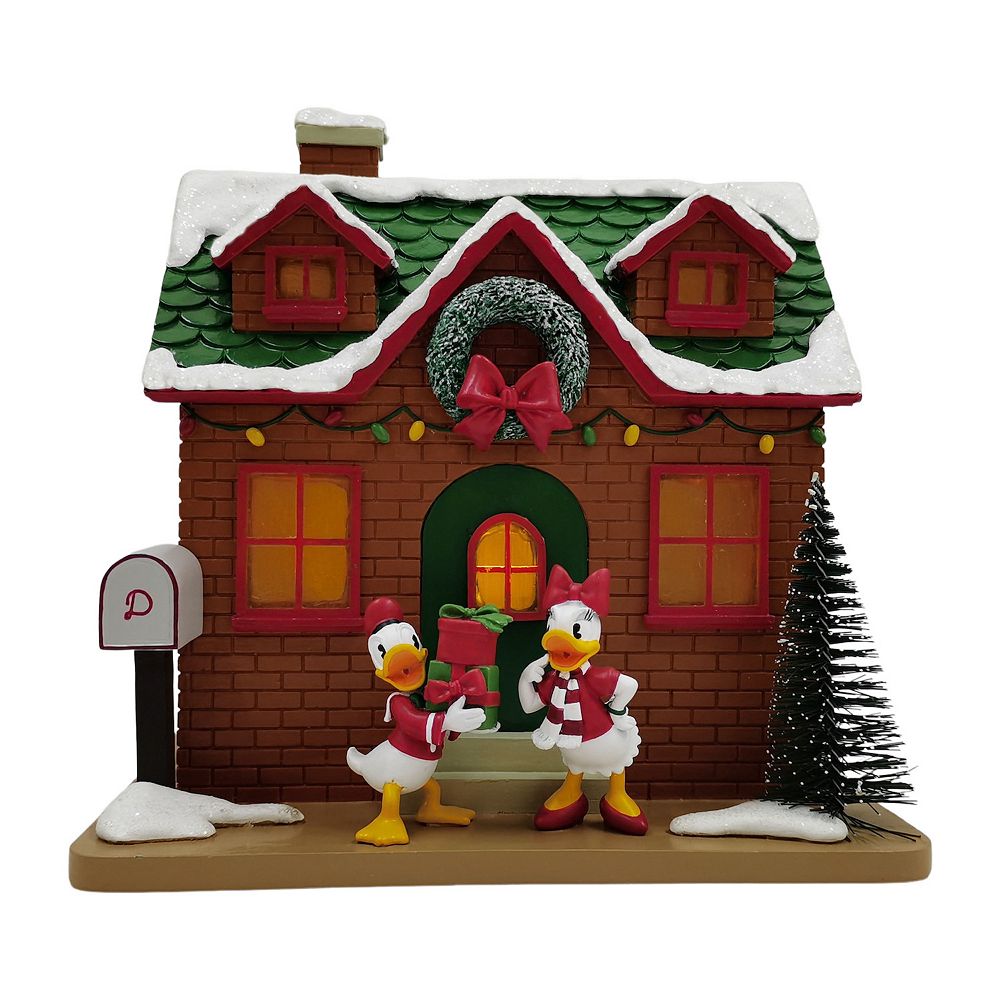 Disney's Donald Duck & Daisy LED Holiday Village Tabletop Decor by St ...