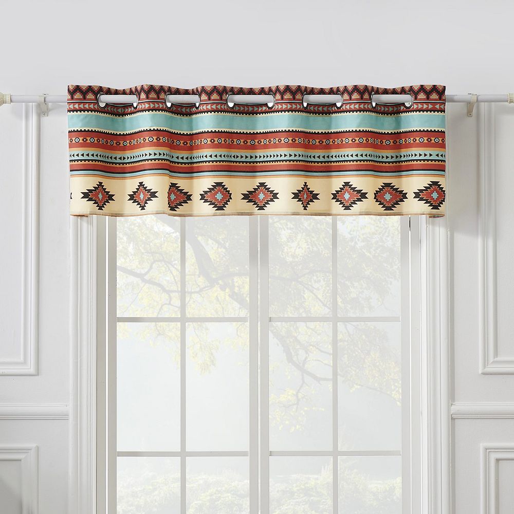Greenland Home Red Rock Grommeted Window Valance, 84-inch Wide, Clay