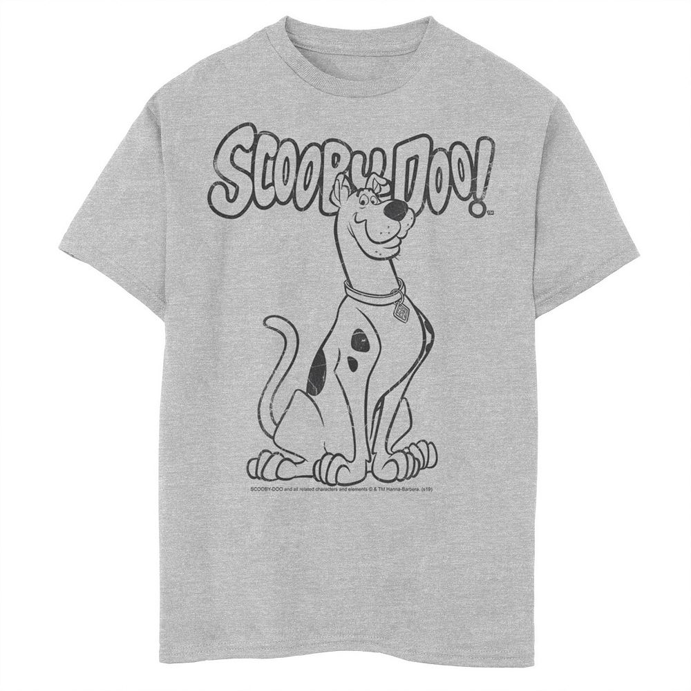 Boys 8-20 Scooby Doo Line Art Portrait Logo Tee