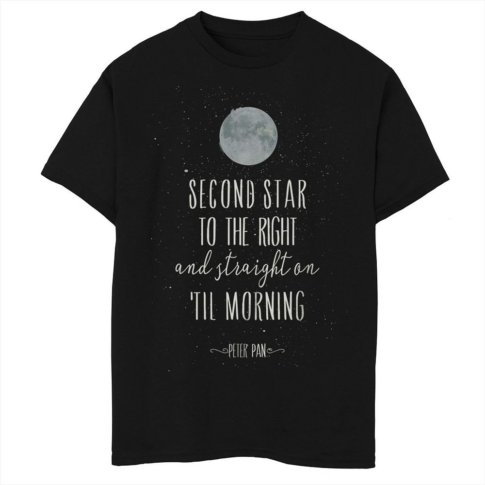 Disney's Peter Pan Boys Second Star To The Right Moon & Stars Tee