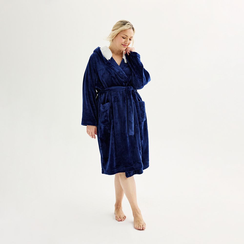 Plus Size Sonoma Goods For Life® Midi Hooded Wrap Robe