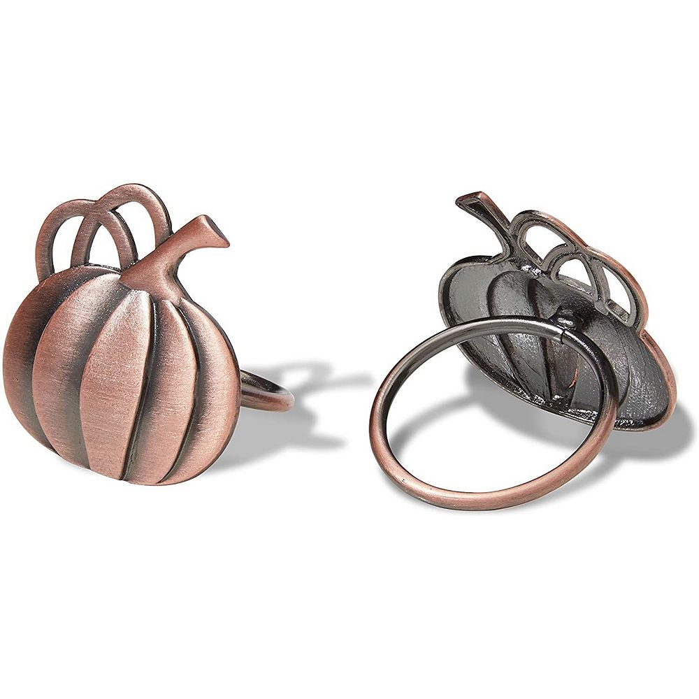 Farmlyn Creek Pumpkin Napkin Ring Set, Thanksgiving Home Décor (2 in, 6 ...