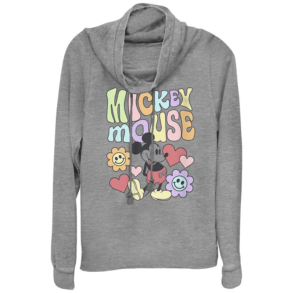 Disney's Mickey Mouse Juniors' Groovy Cowlneck Graphic Lightweight Long ...