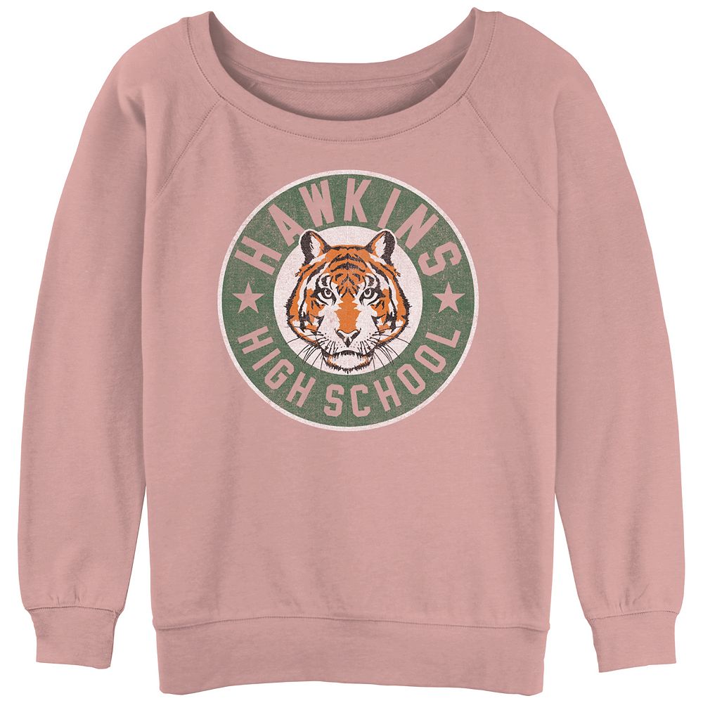 Juniors' Netflix Stranger Things Hawkins High School Logo Slouchy Terry